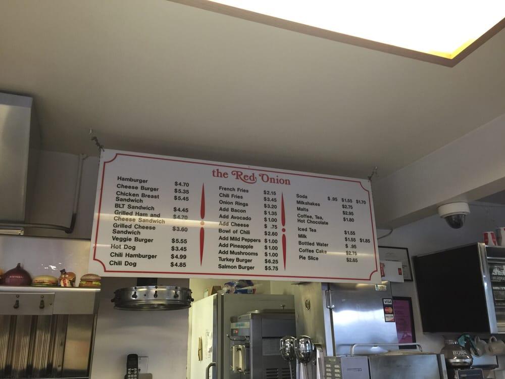 Menu at Red Onion restaurant, El Cerrito