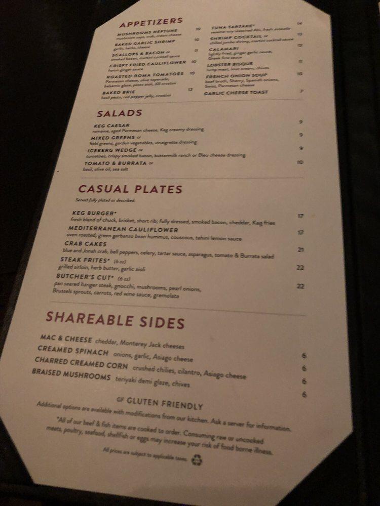 Menu at The Keg Steakhouse + Bar - Colorado Mills, Lakewood, W Colfax Dr