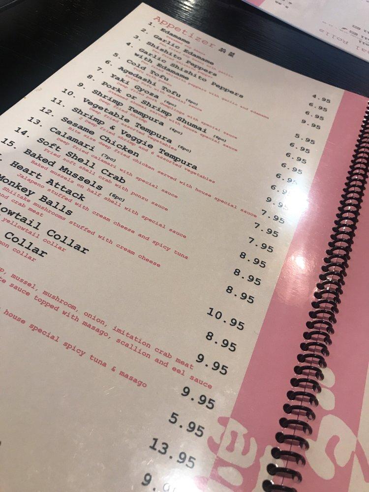 Menu at Vanilla Fish restaurant, Chino Hills