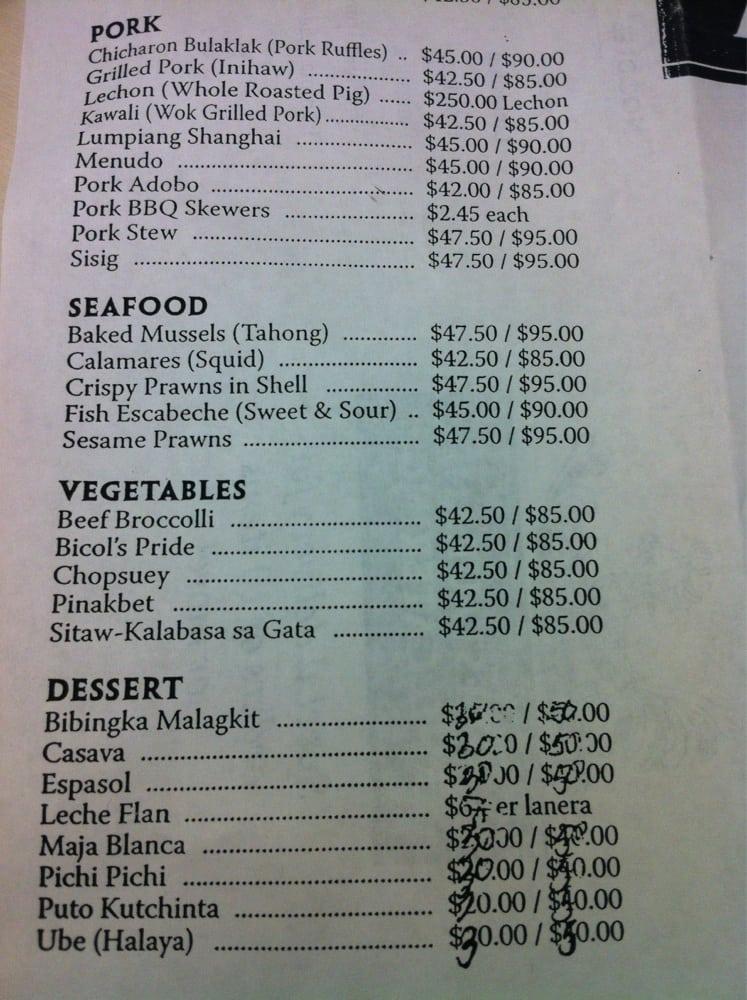 Menu at JT Restaurant, San Francisco