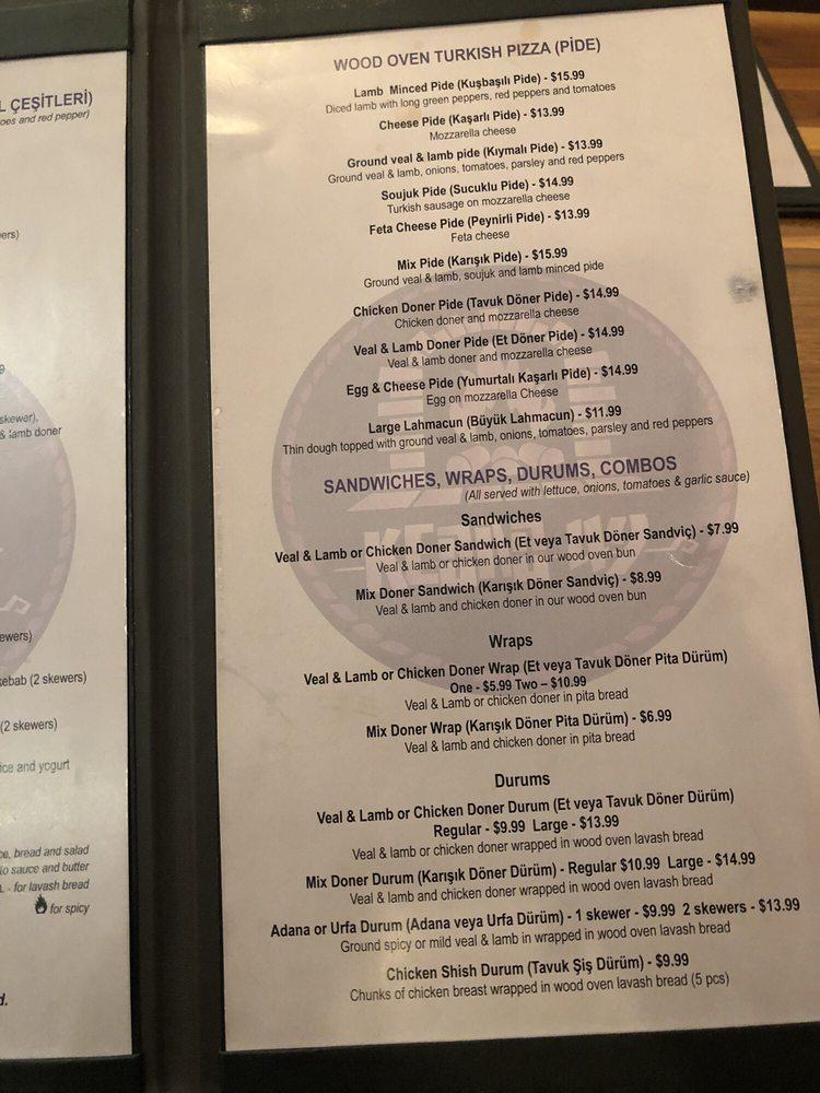 Menu at Kebab 49 - Turkish Restaurant, Toronto