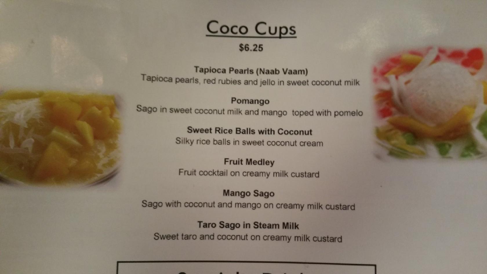 Menu at Thai Pad & Coco Sweets desserts, Duluth
