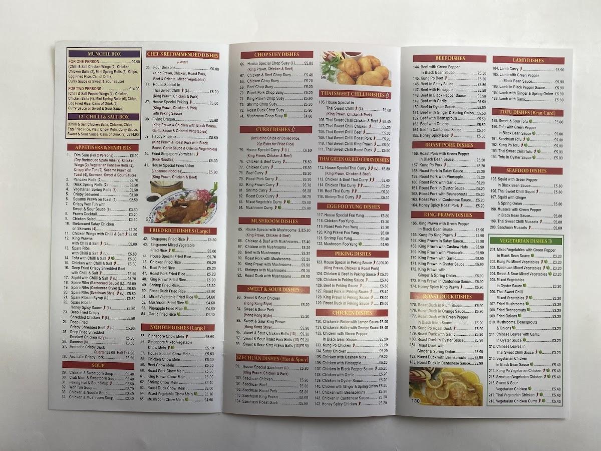 Menu at CHINA RED Chinese Takeaway restaurant, Ilkeston