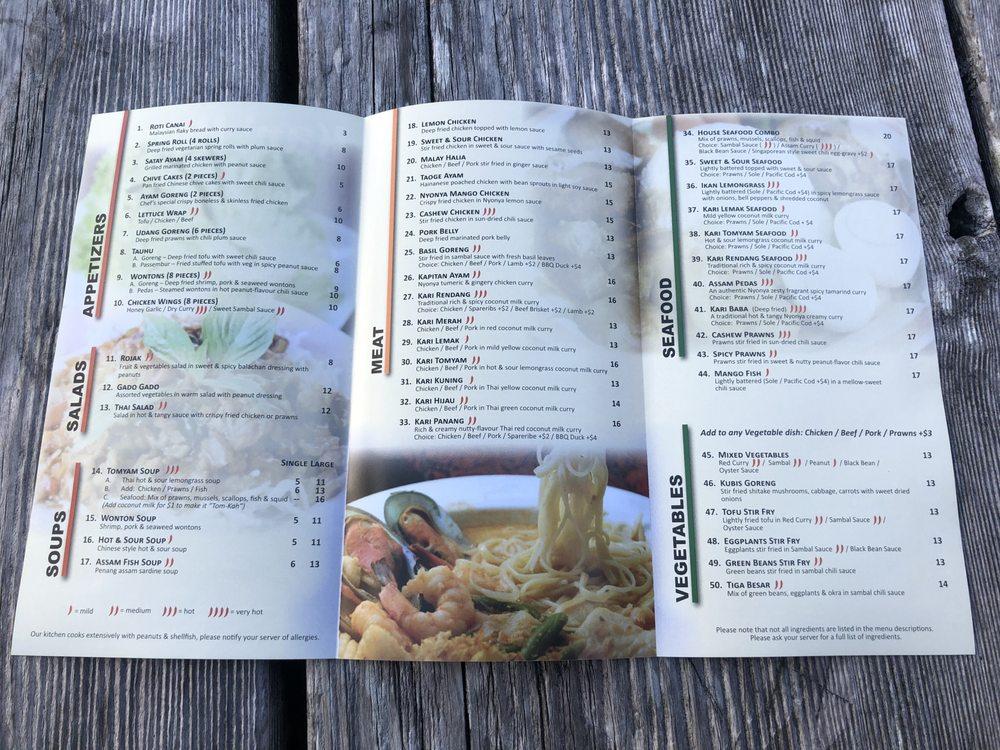 Menu at Kari House Restaurant, Richmond