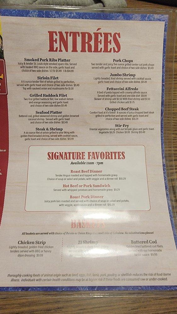 Menu at Kernel Restaurant, Owatonna
