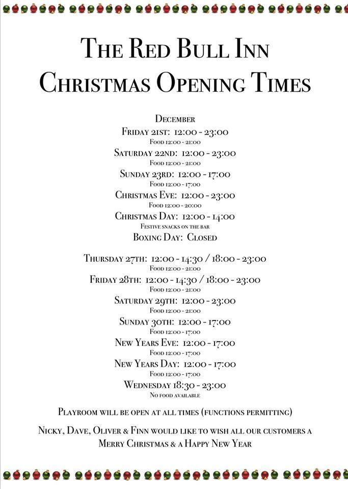 Menu at Red Bull Inn pub & bar, Malmesbury