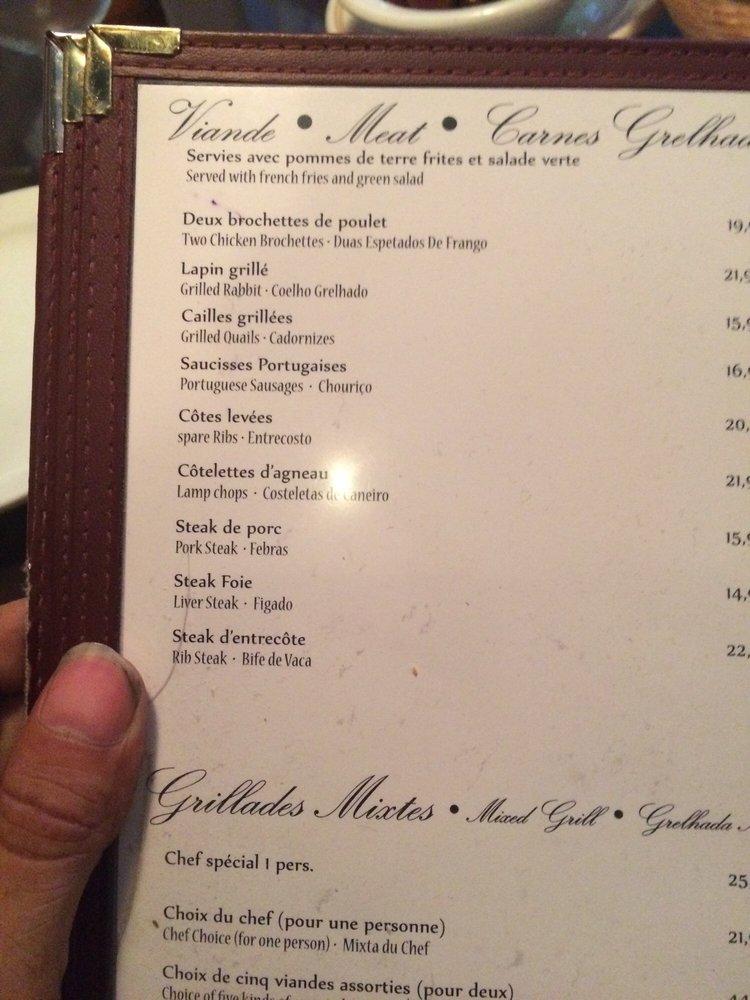 Menu at Restaurant Jano, Montréal, St Laurent Blvd