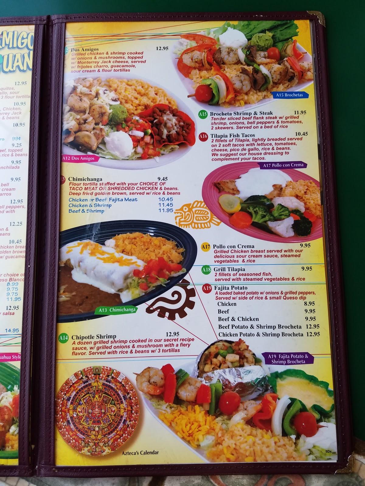 Menu at Amigo Juan restaurant, Atlanta, 601 US-59
