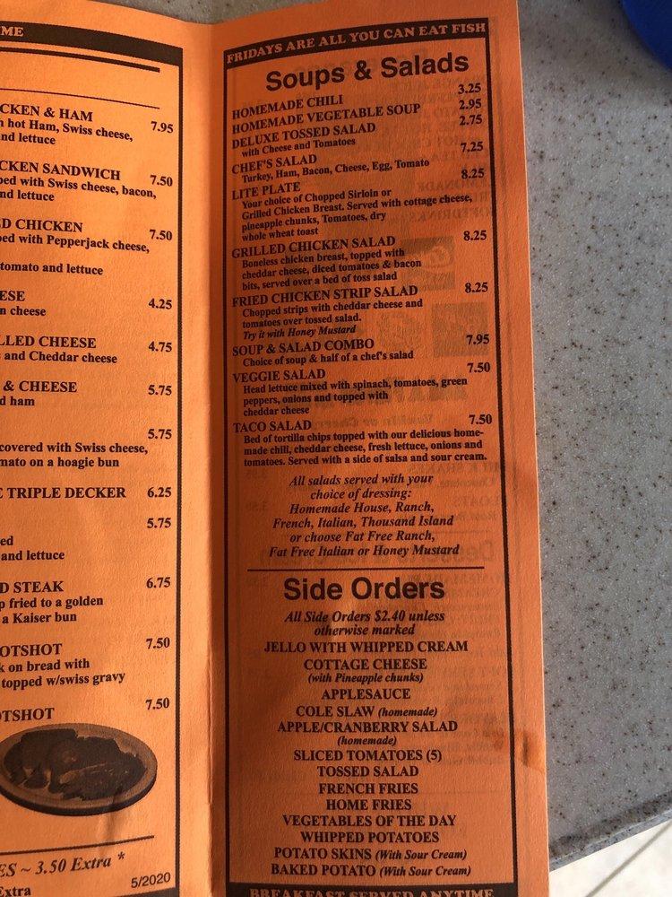Menu at Hasty Tasty Pancake House restaurant, Dayton