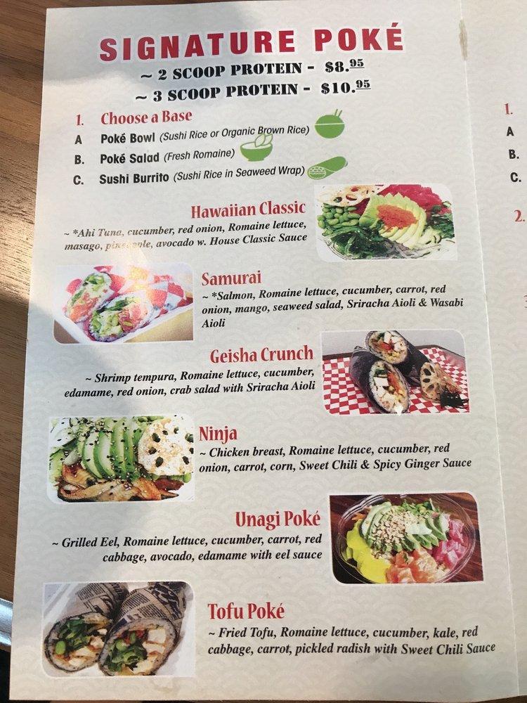 Menu at Hula Poke restaurant, San Antonio, 10 W STE #304