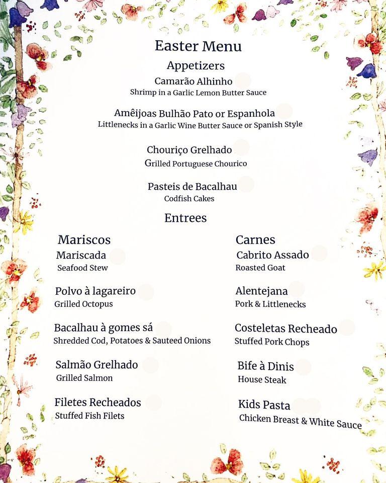 Menu at O Dinis restaurant, East Providence