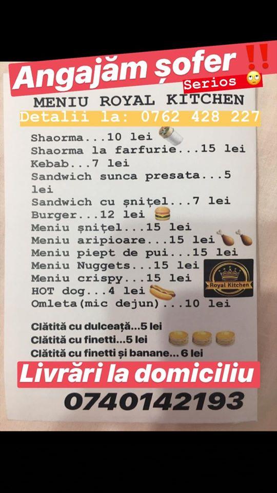 Menu at Royal kitchen, Râmnicu Sărat