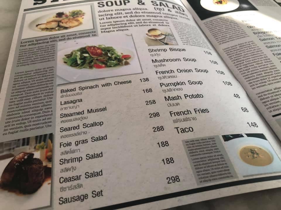 Menu at section8 restaurant, Takut
