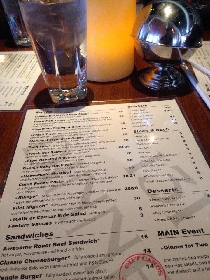 Menu at 131 MAIN Restaurant, Cornelius, Statesville Rd