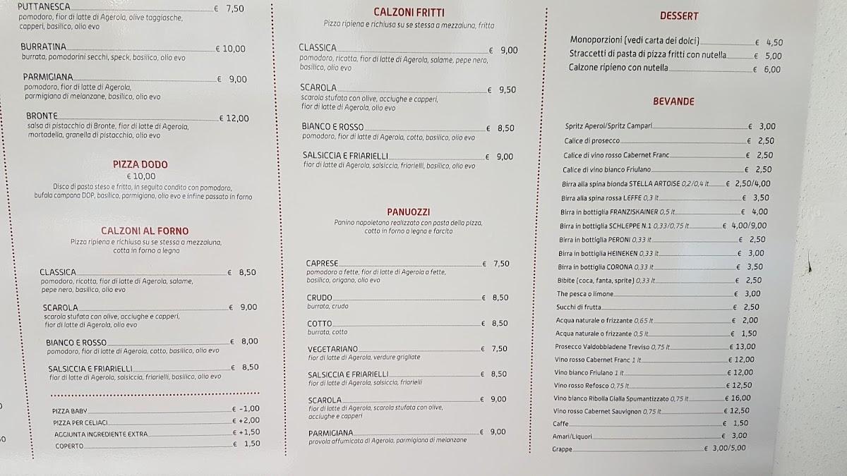 Menu at DODO Verace Pizza Napoletana - SACILE restaurant, Sacile