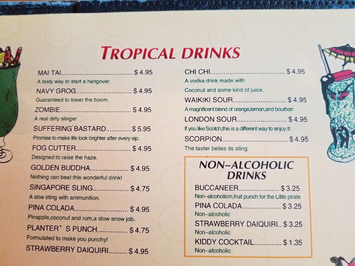 Menu at Golden Buddha restaurant, Howe