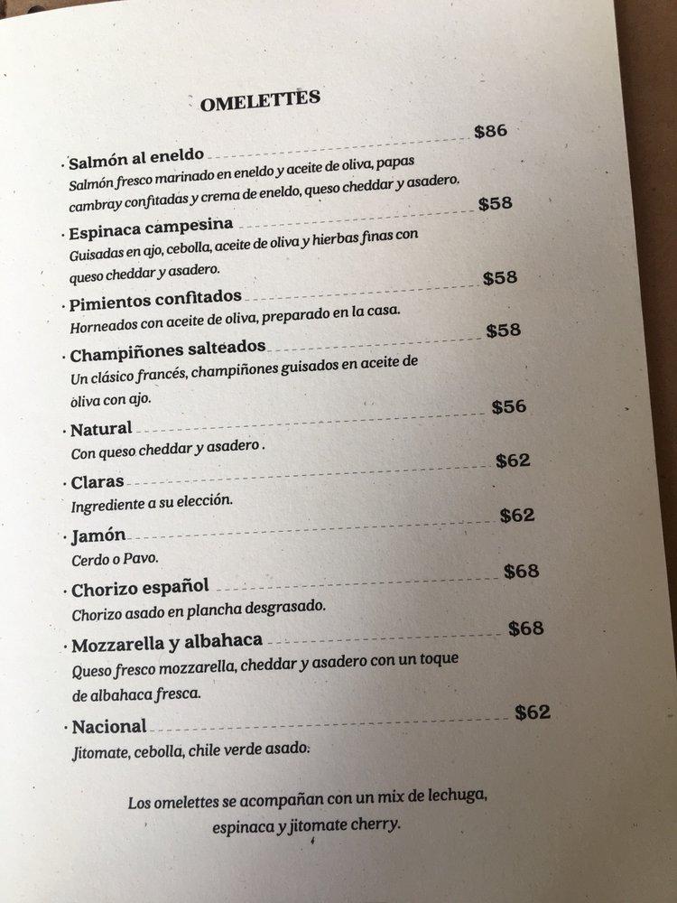 Menu at Ohlala! Panadería Bistró, La Tijera, Av. Adolfo López Mateos ...