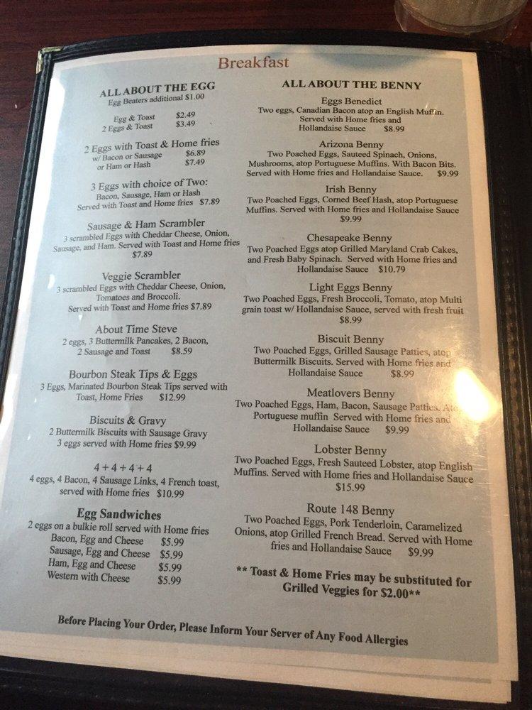 Menu at Old Village Grille restaurant, Sturbridge