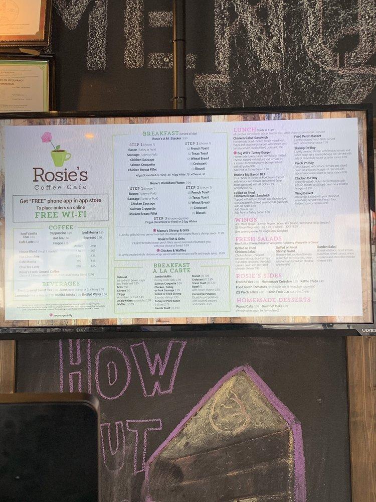 Menu at Rosie's Cafe, Atlanta, Sylvan Rd