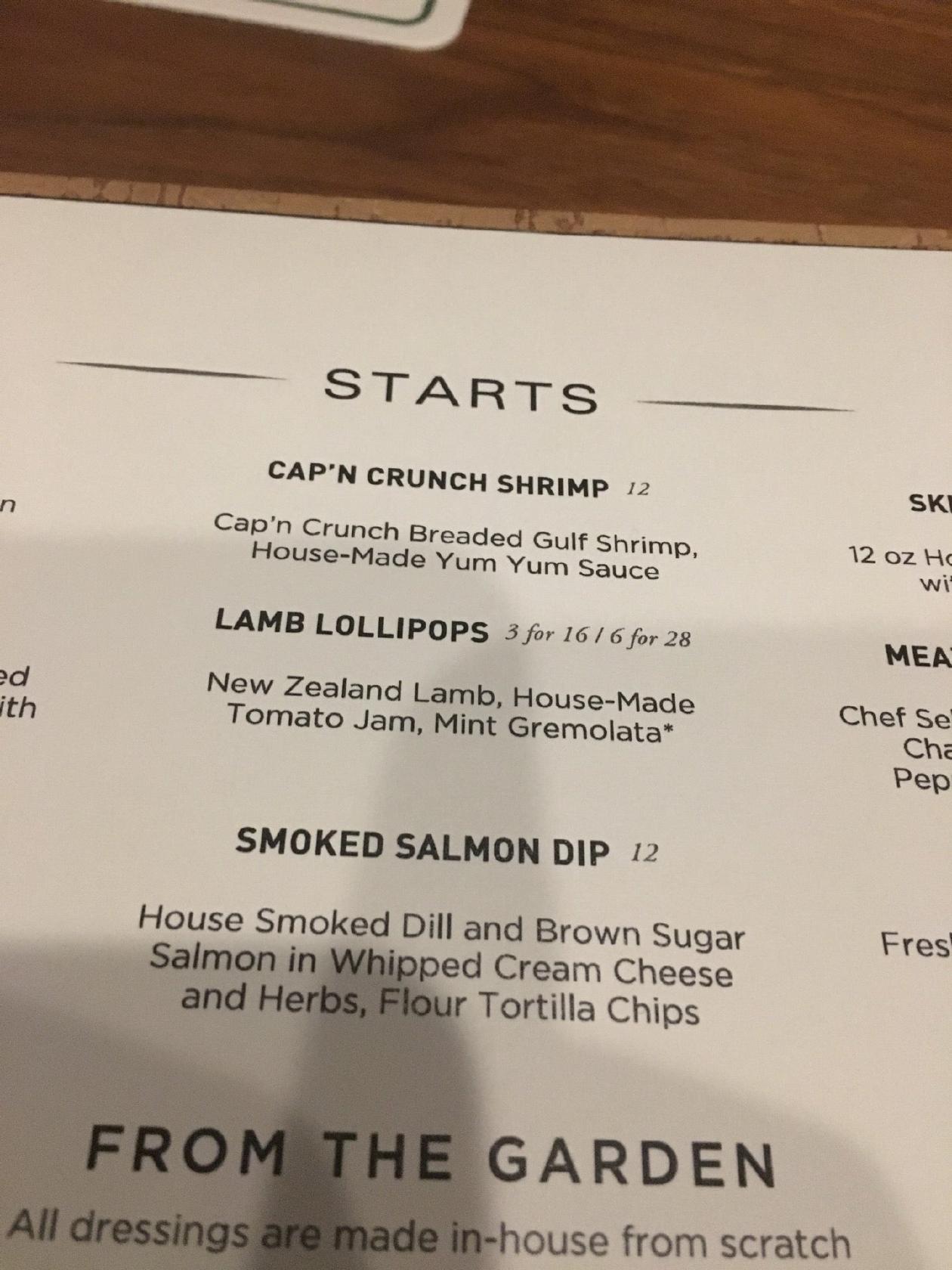 Menu at The Grove Kitchen & Gardens restaurant, Tyler