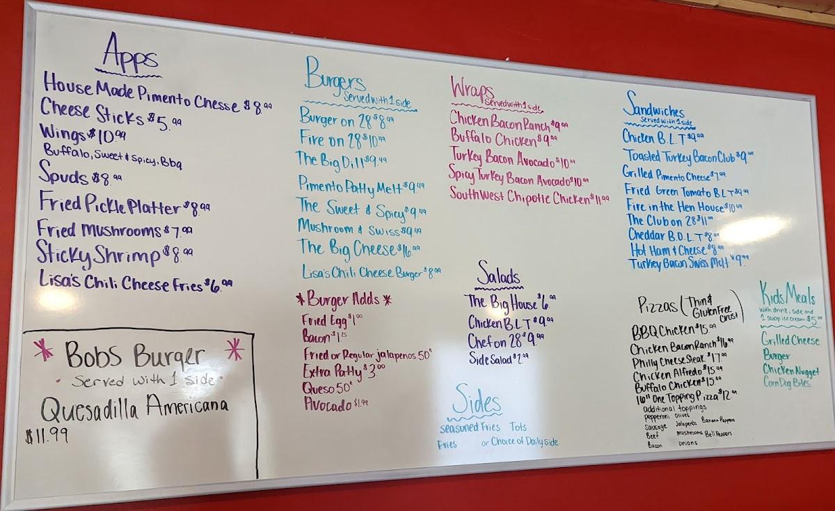 Menu at Cafe on 28, Whitwell