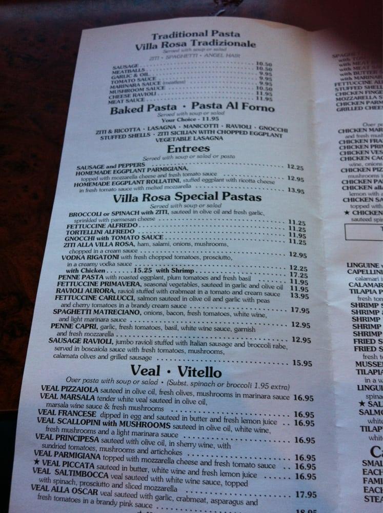 Menu at Villa Rosa Pizza & Restaurant, Yardley, 661 Heacock Rd