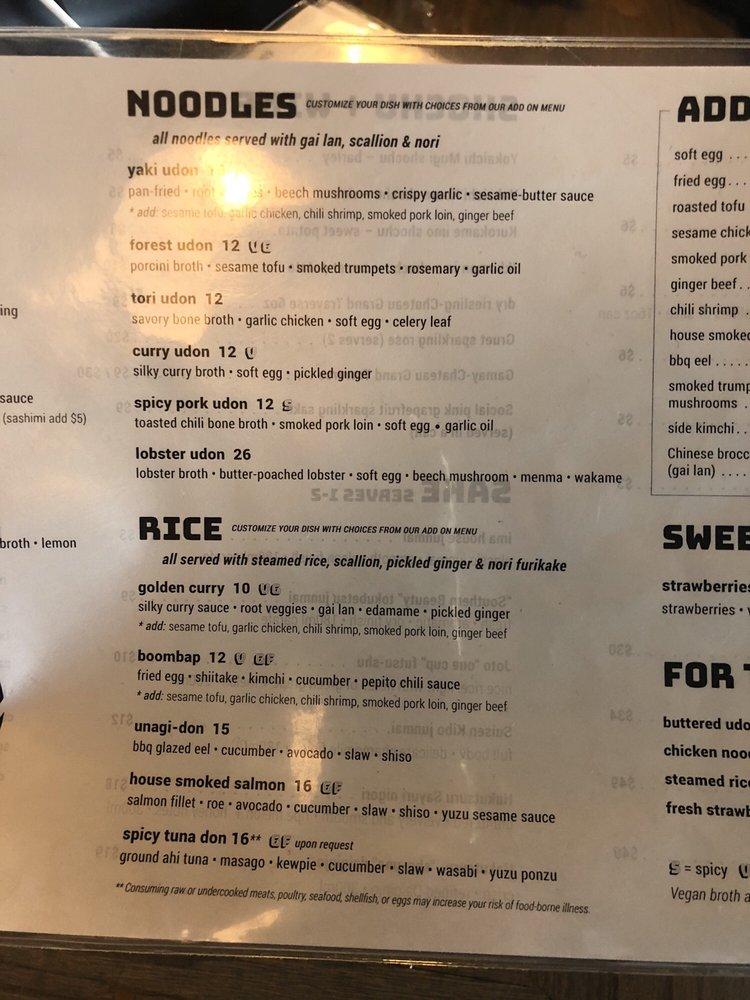 Menu at ima restaurant, Detroit, 2015 Michigan Ave