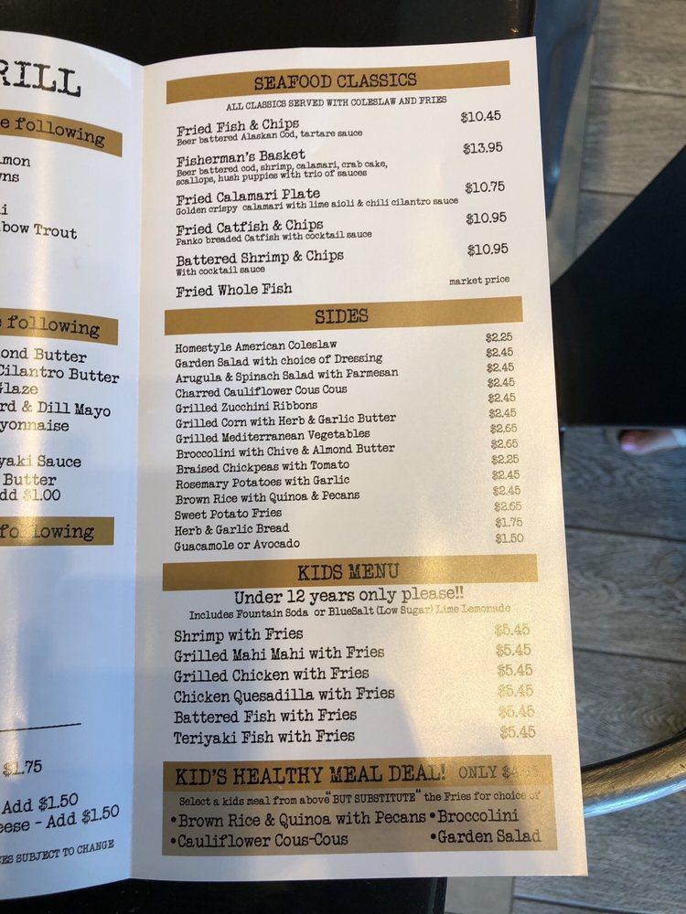 Menu at BlueSalt Fish Grill restaurant, Redondo Beach