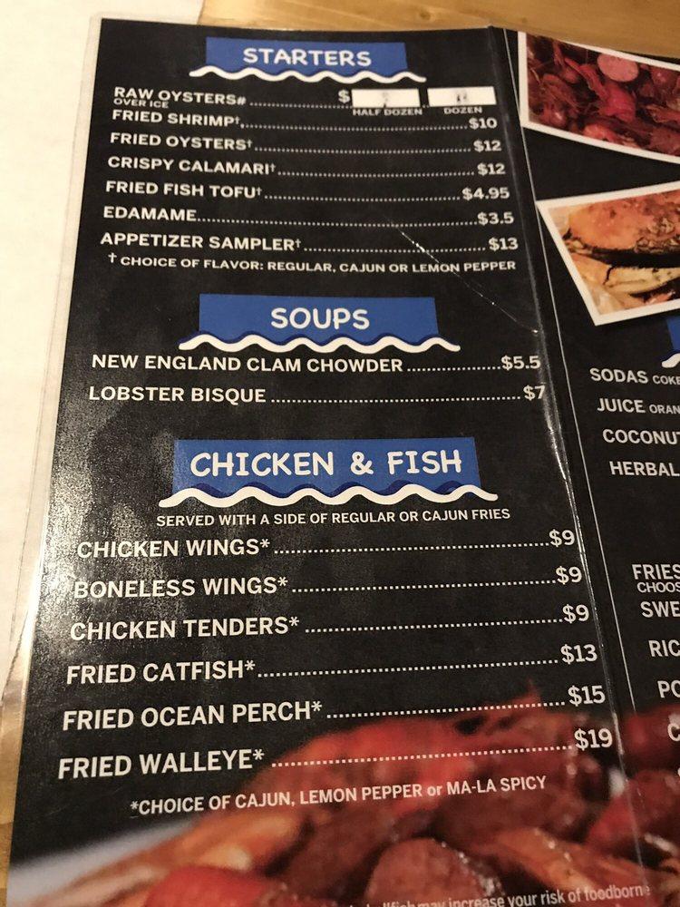 Menu at Seafood Shake pub & bar, Cleveland Heights