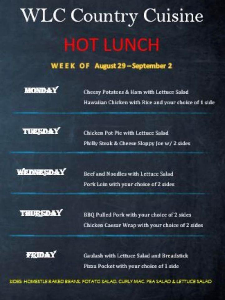 Menu at Wlc Country Cuisine restaurant, Rockwell City
