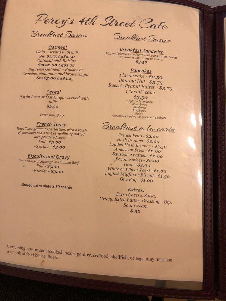 Menu at 4th Street Cafe, Keokuk