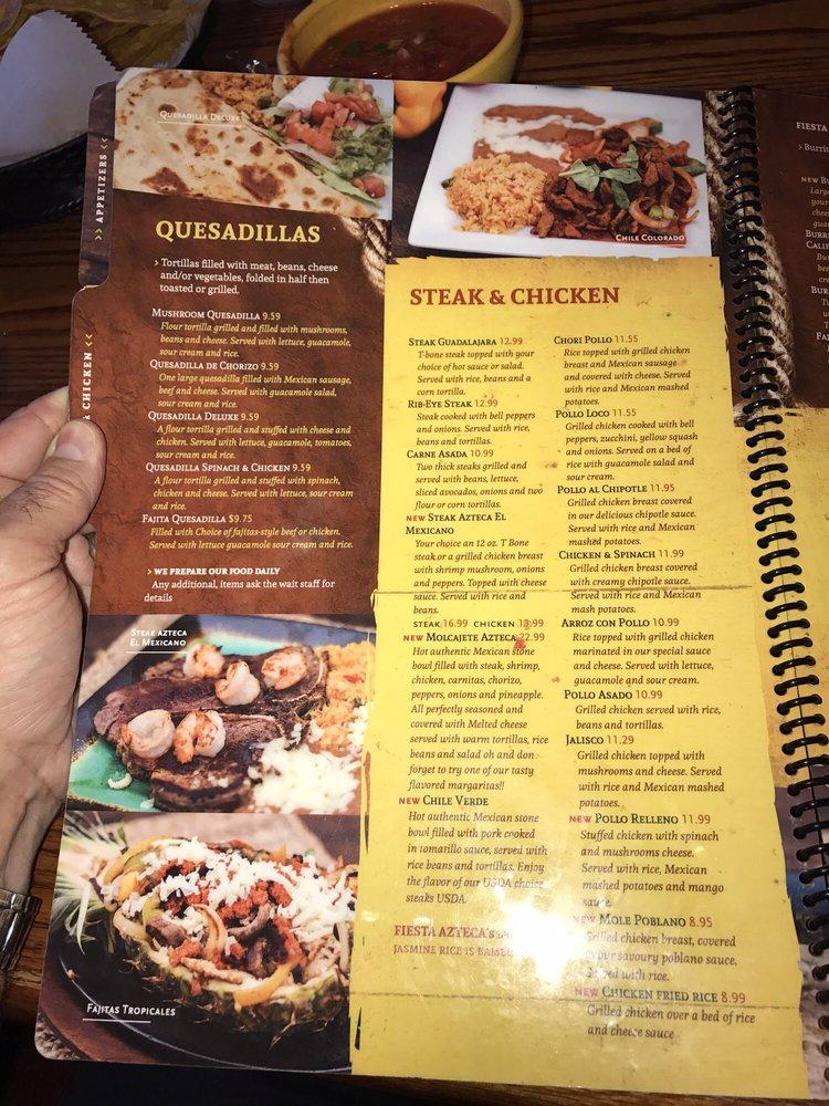 Menu at Fiesta Azteca pub & bar, Uniontown