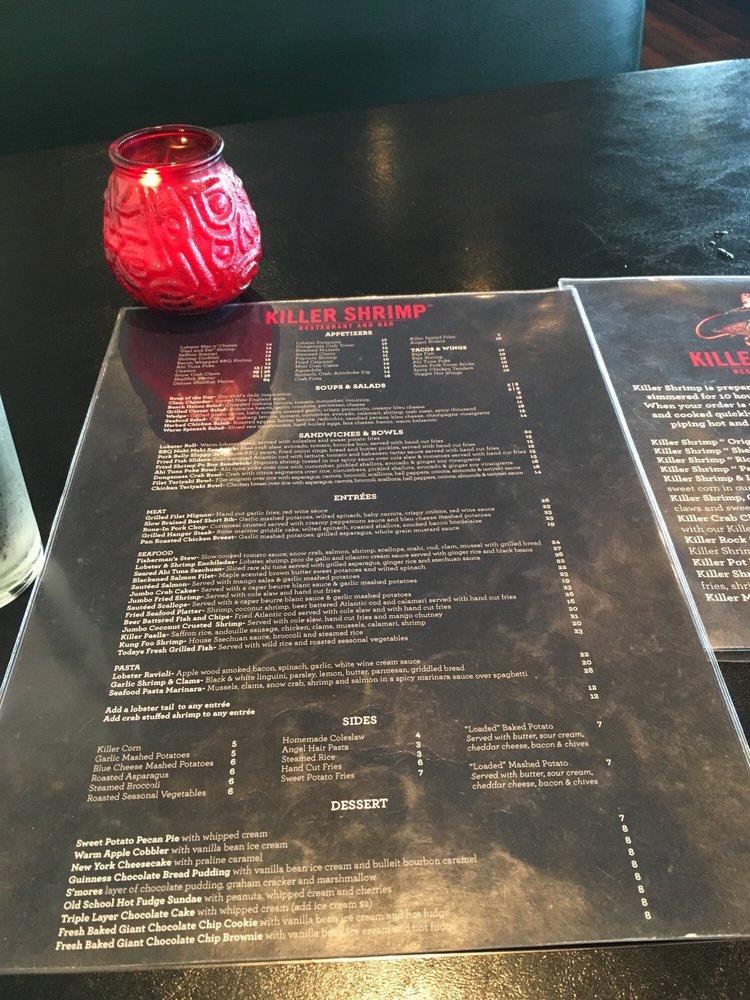Menu at Killer Shrimp pub & bar, Marina del Rey, Admiralty Way