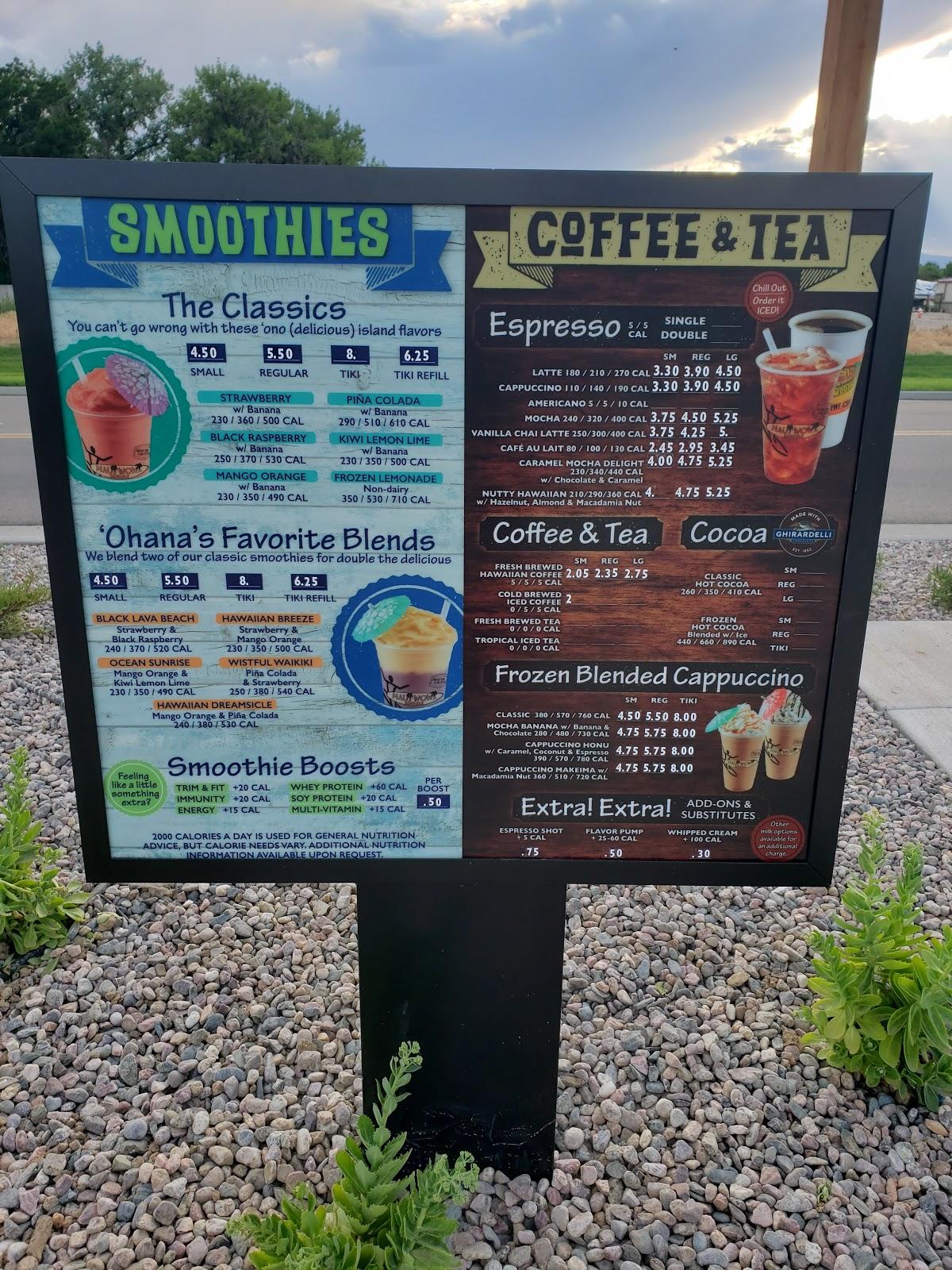 Menu at Maui Wowi Hawaiian Coffee and Smoothies pub & bar, Loveland