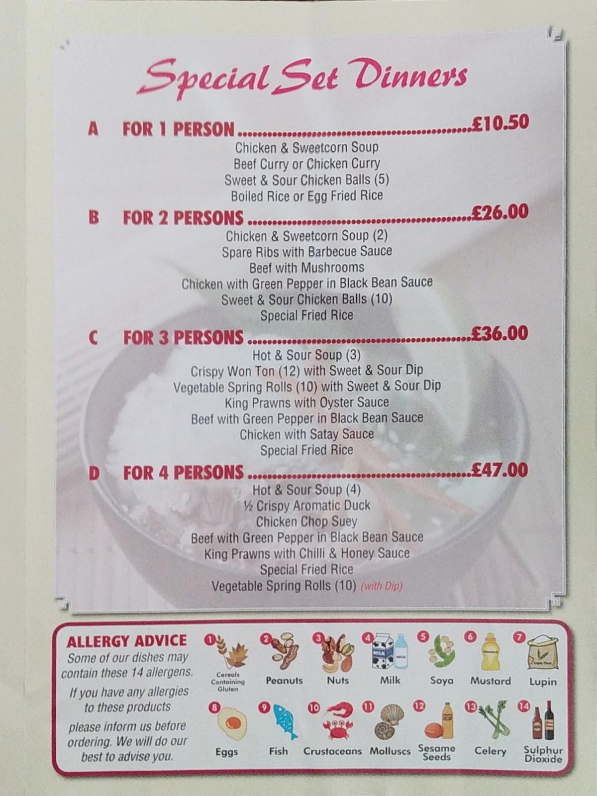 Menu at Ying Can Cook restaurant, Redcar