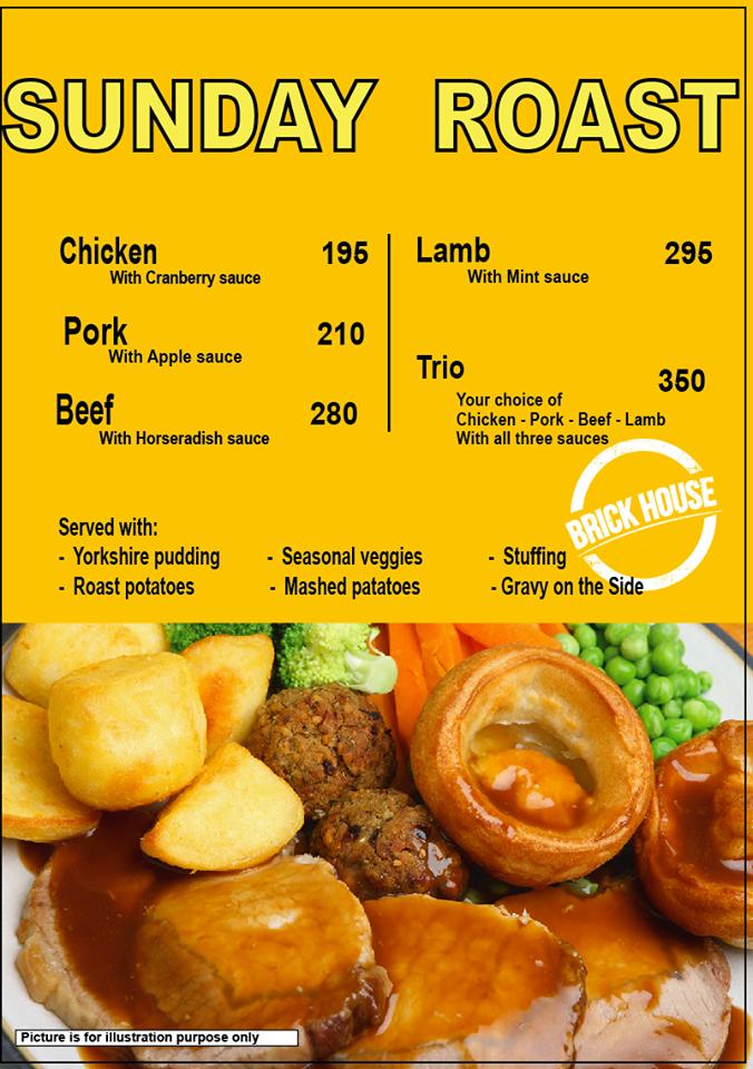 Menu at Brick House Inn restaurant, Udon Thani