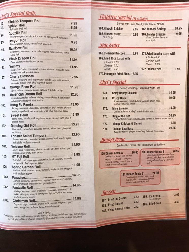 Menu at Mount Fuji - Japanese Sushi & Hibachi Steak House restaurant ...