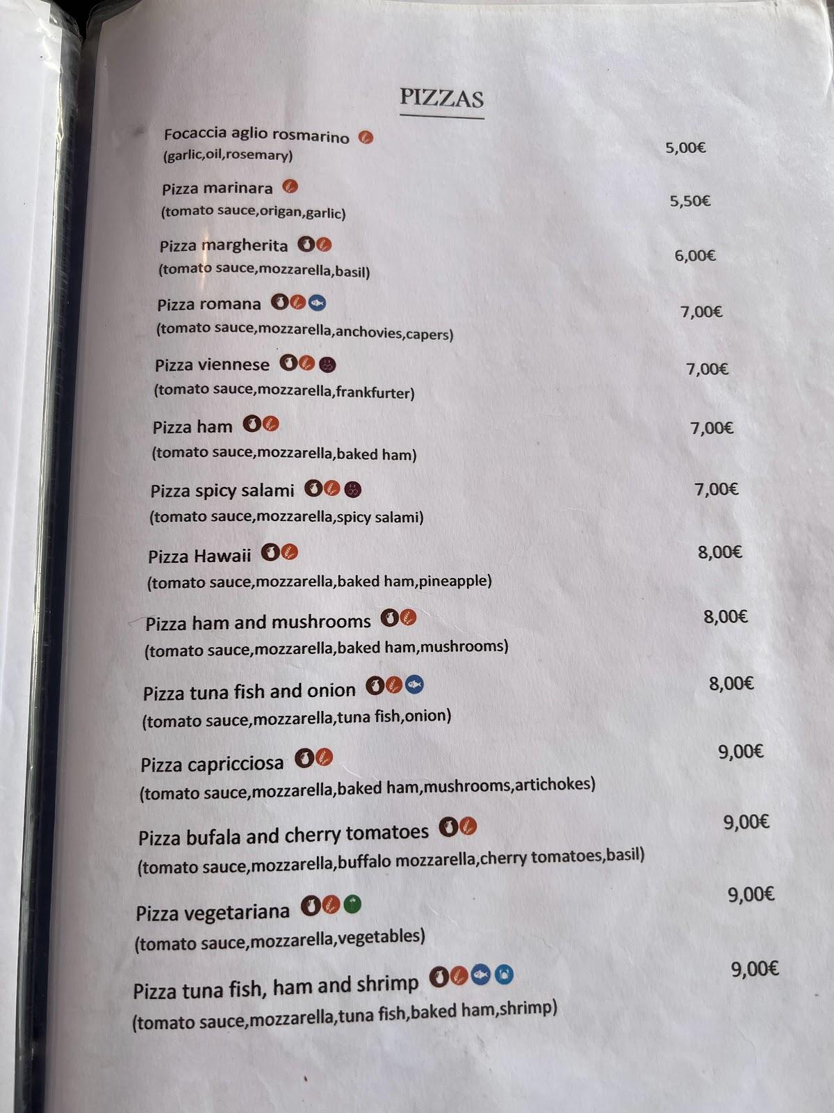 Carta del restaurante Ristorante 8½, Morro Jable
