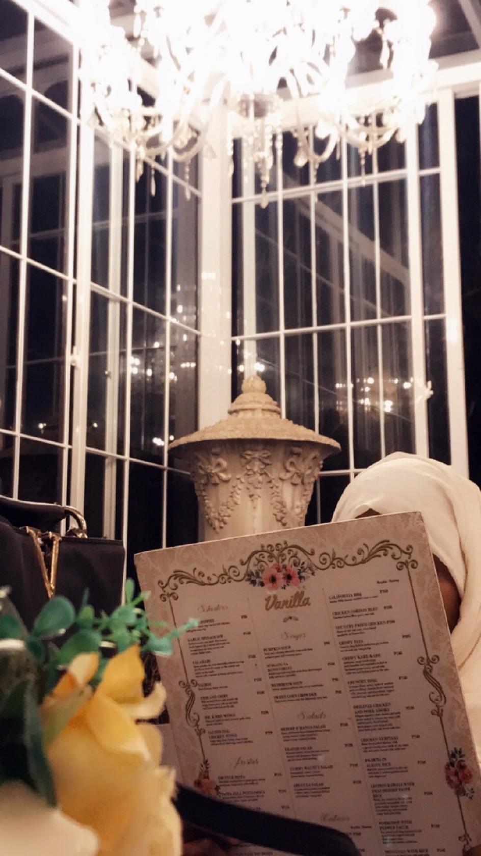 Menu at Vanilla Cafe, Baguio