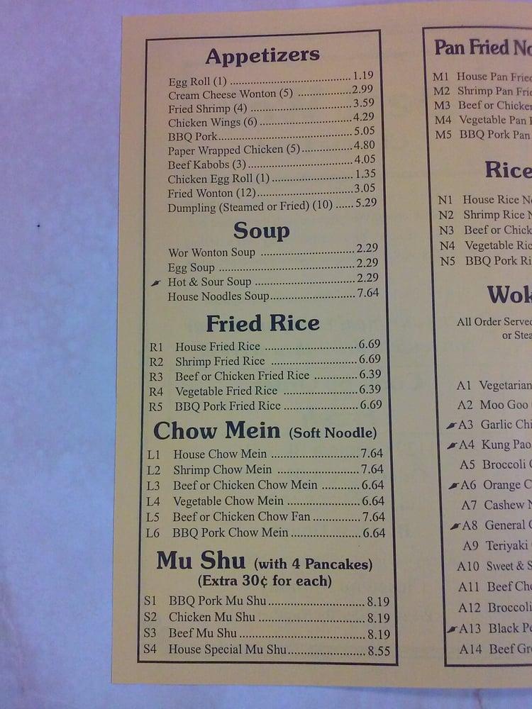 Menu at Best Wok restaurant, Calimesa