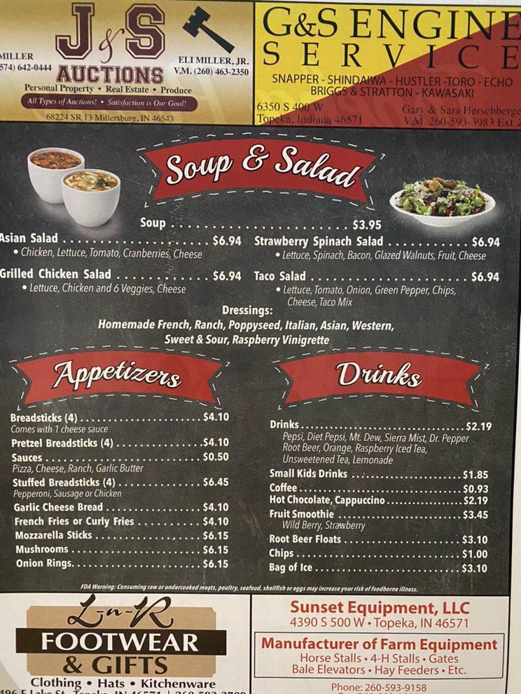 Menu at Topeka Pizza pizzeria, Topeka