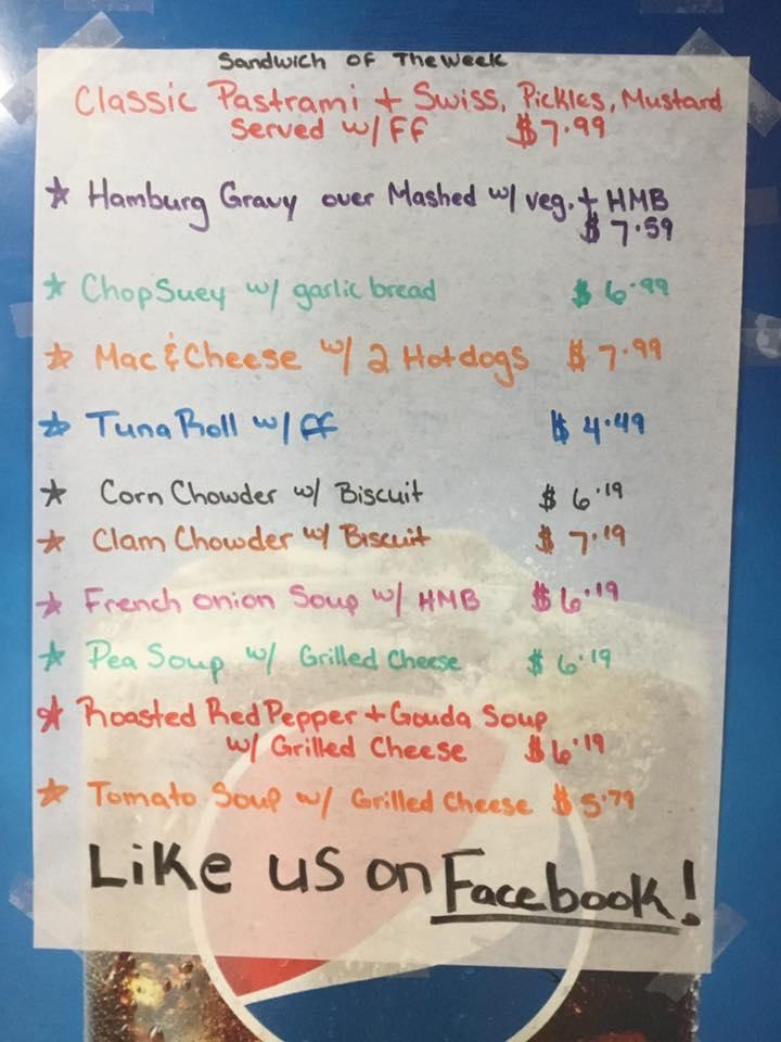 Menu at Ellis Variety and Diner restaurant, Dixfield