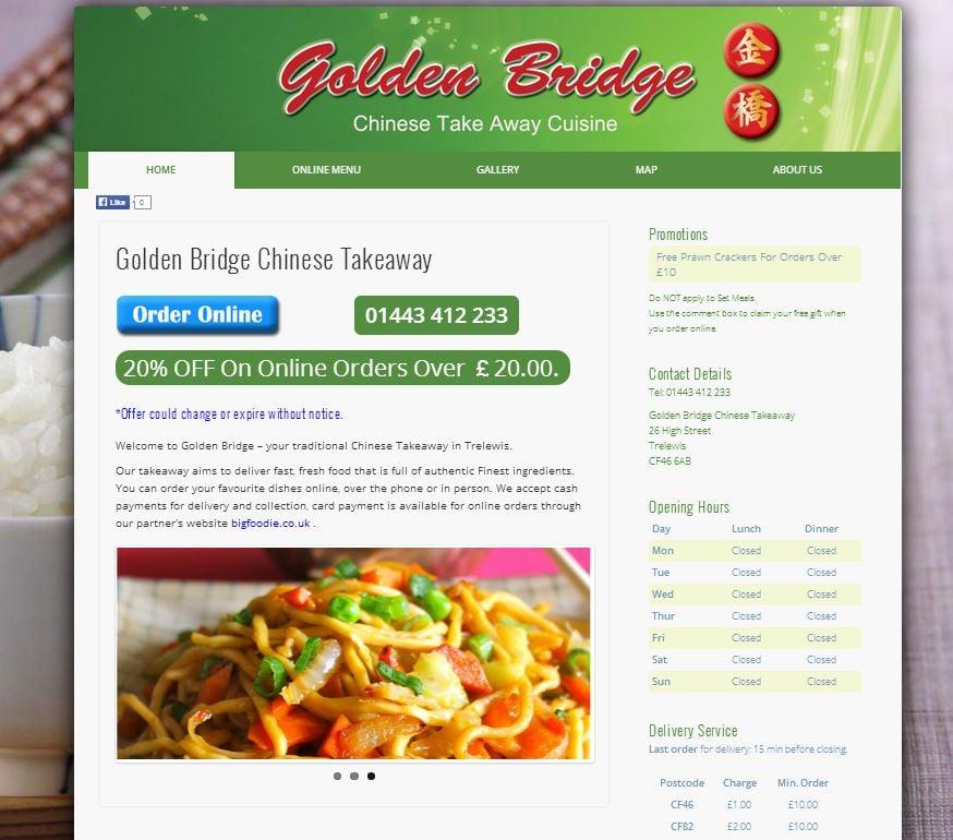 Menu at New Golden Bridge restaurant, Treharris