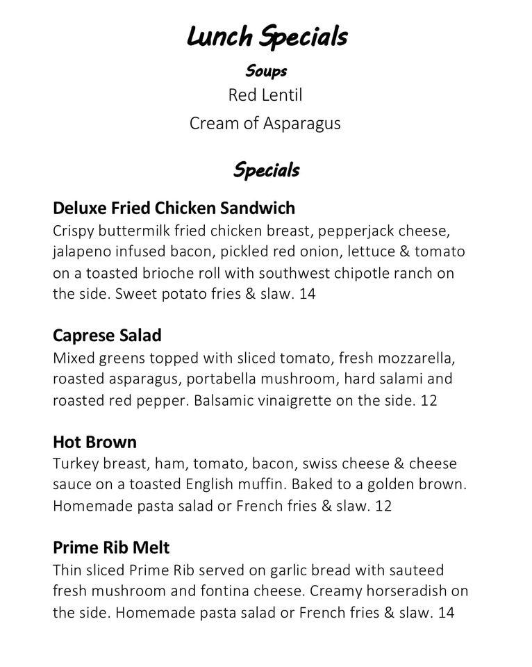 Menu at Kretch's Restaurant, Marco Island