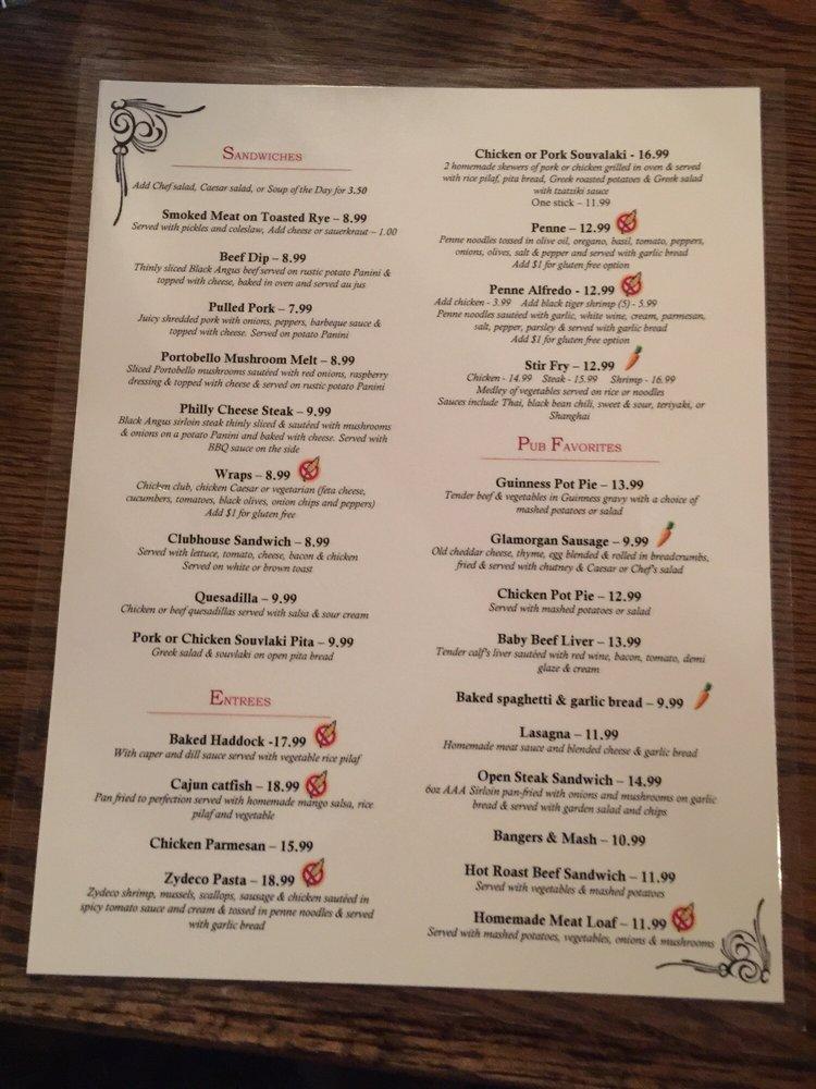 Menu at Red George Pub, Prescott