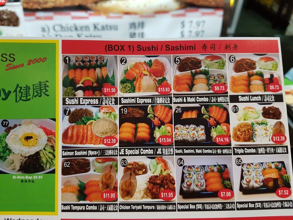 Menu at Japanese Express restaurant, Markham