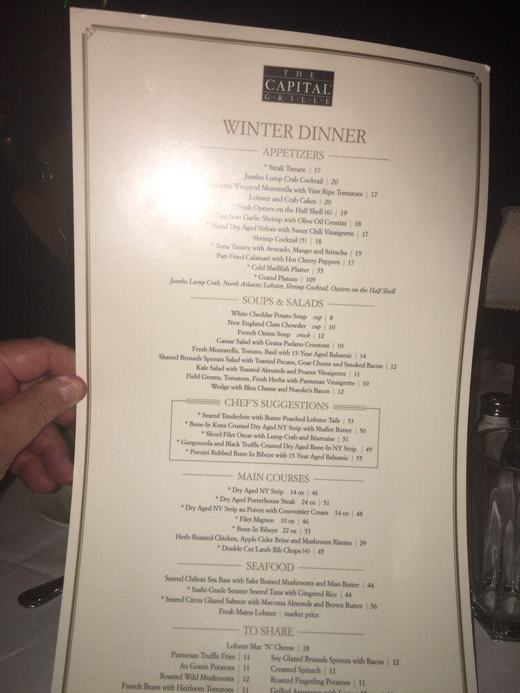 Menu at The Capital Grille pub & bar, Naples, Mercato Dr