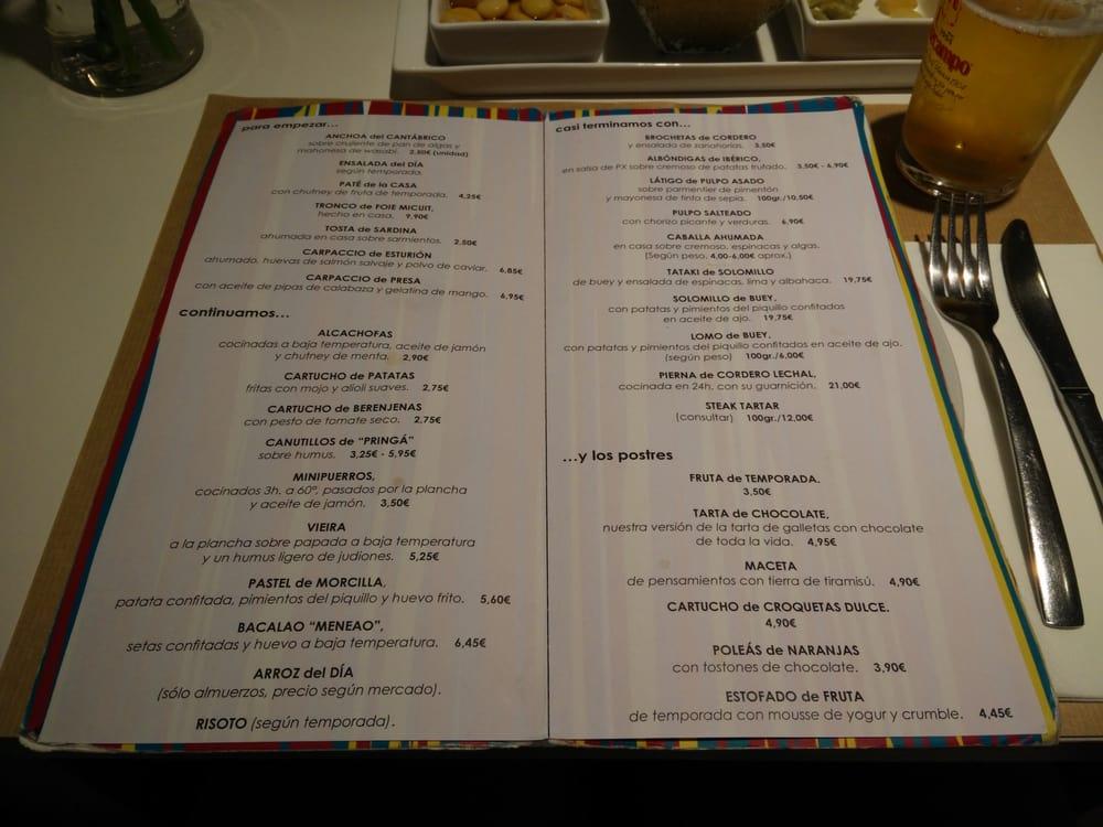 Menu at DeÓ pub & bar, Seville