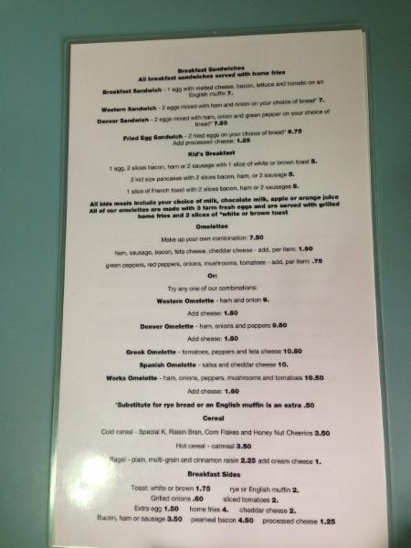 Menu at Lock Street Diner restaurant, Peterborough