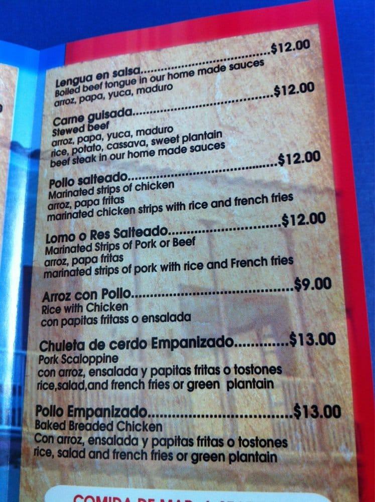Menu at Mi Victoria restaurant, Milford